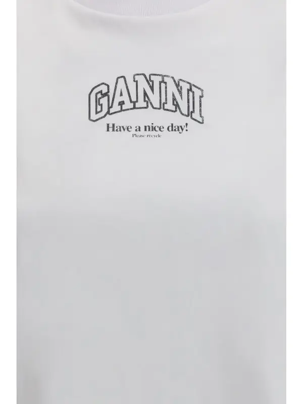 GANNI Crewneck T-shirt - White