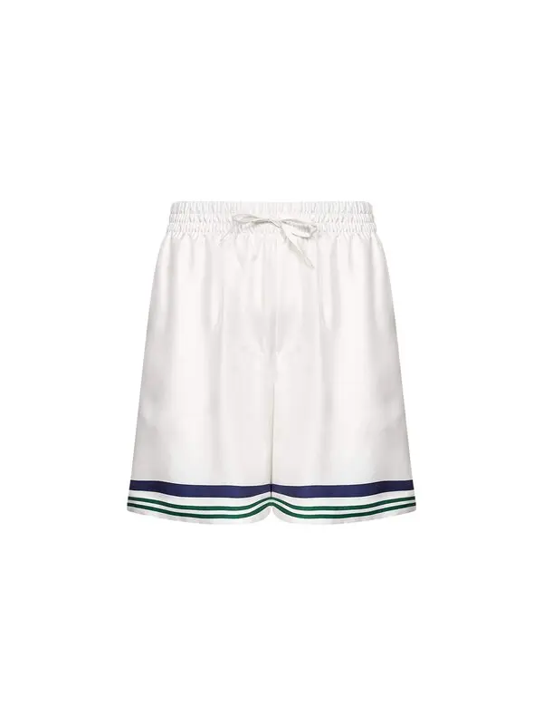 Casablanca Silk Hotel Emblem Shorts - Multicolor