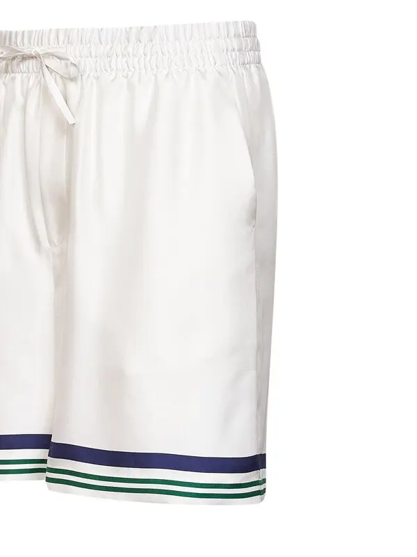 Casablanca Silk Hotel Emblem Shorts - Multicolor