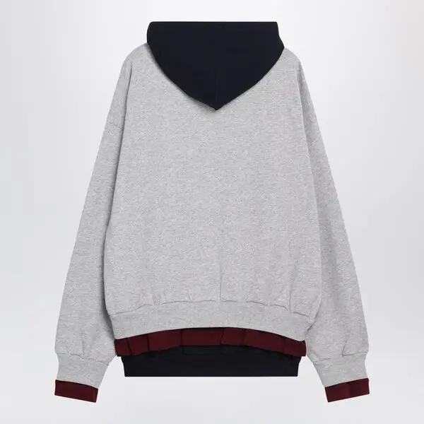 Balenciaga Layered Cotton Hoodie - Gray