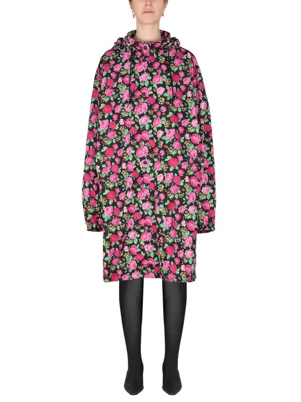 Balenciaga Coat With Floral Pattern - Pink