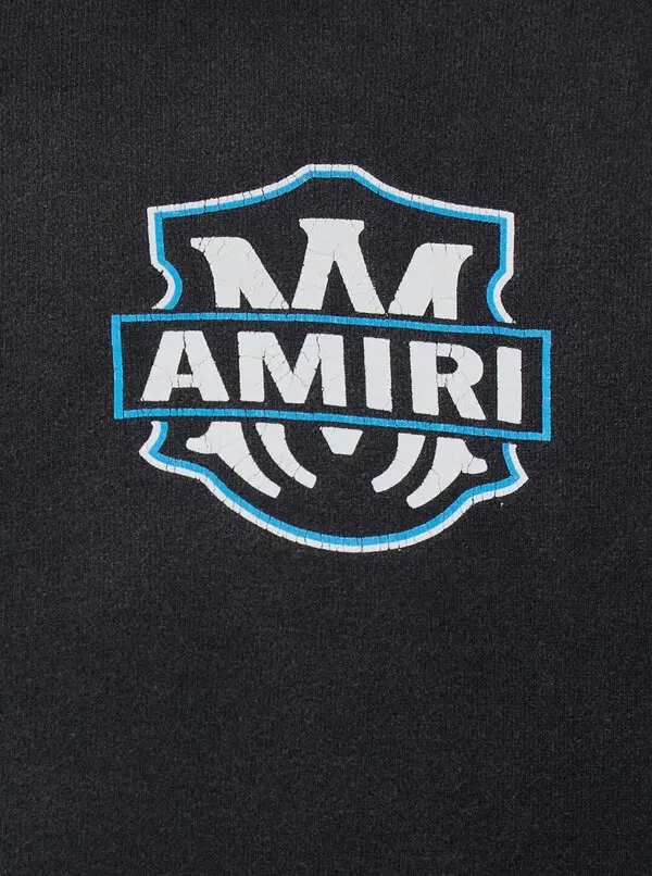 Amiri Black Hoodie With Front Logo And Maxi Logo On The Back For