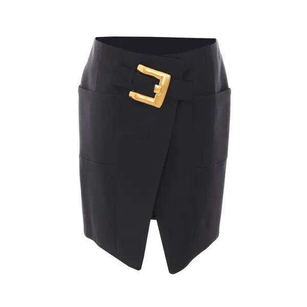 Balmain Short Belted Skirt - Black