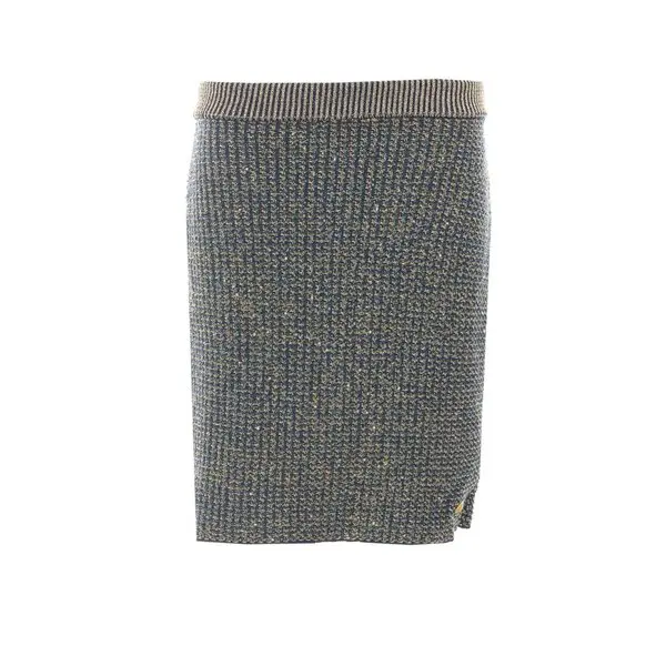 Balmain Glittered Tweed Knit Short Skirt - Blue