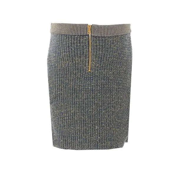 Balmain Glittered Tweed Knit Short Skirt