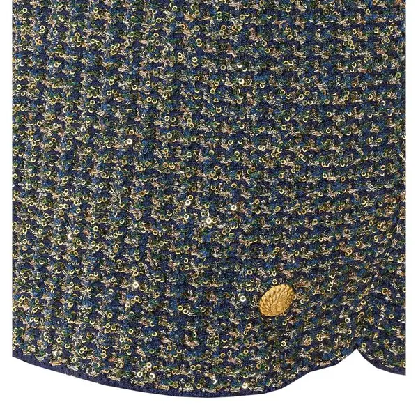 Balmain Glittered Tweed Knit Short Skirt