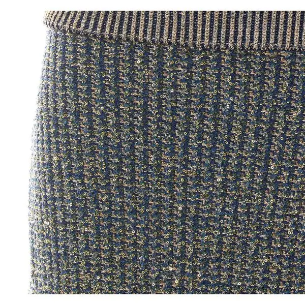 Balmain Glittered Tweed Knit Short Skirt