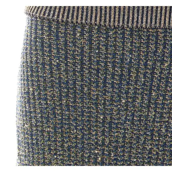 Balmain Glittered Tweed Knit Short Skirt