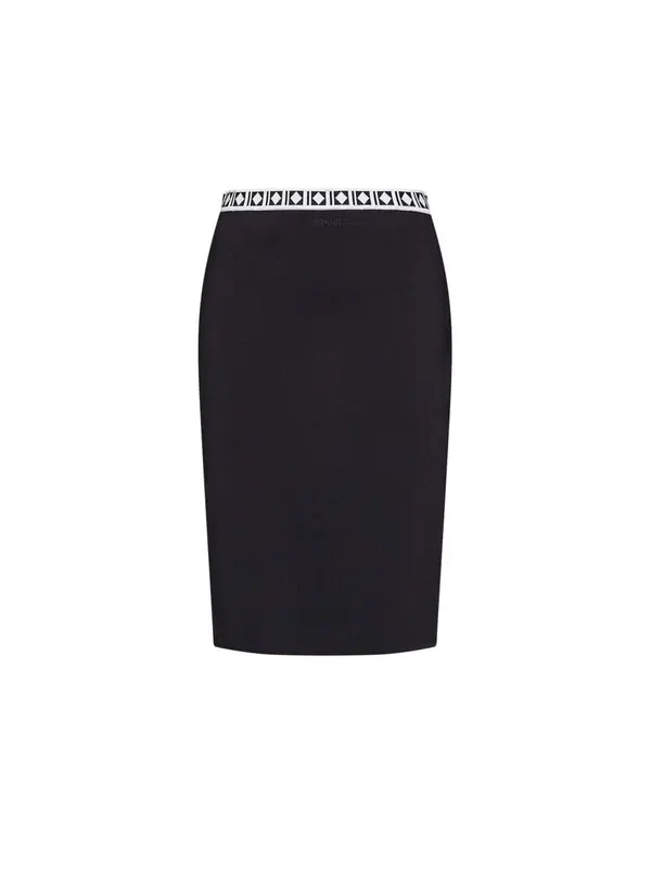Versace Knit Midi Skirt With Jacquard Details - Multicolor