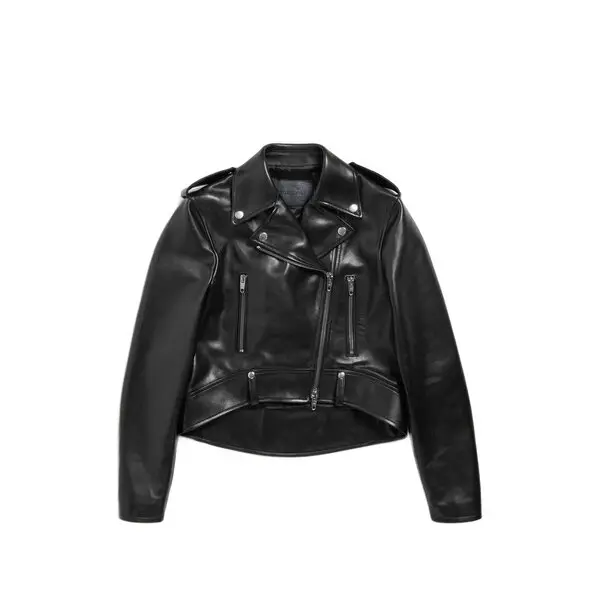 Balenciaga Leather Biker Jacket - Black