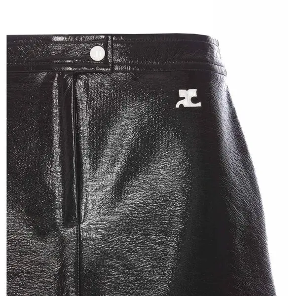 COURREGES Reedition Vinyl Mini Skirt - Black