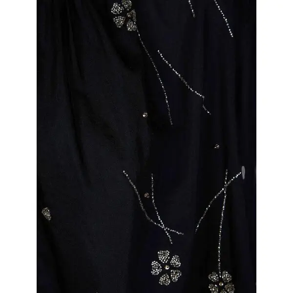 FORTE_FORTE Floral Embroidered Gathered Silk-blend Blouse - Black