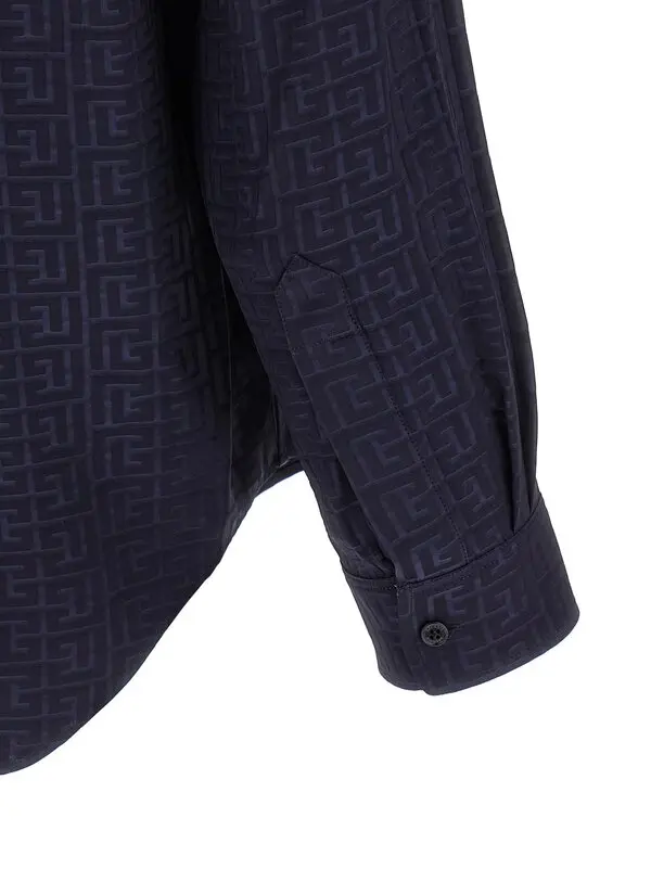 Balmain Jacquard Monogram Shirt - Blue