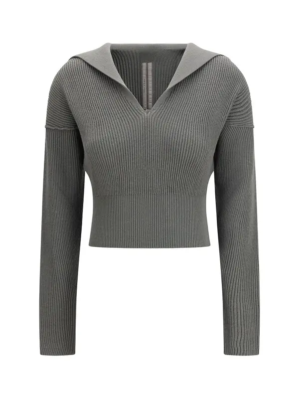 Rick Owens Euca Virgin Wool V-neck Sweater - Green