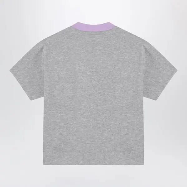 Versace Reversible Grey/lilac Cotton Jersey T-shirt - Gray