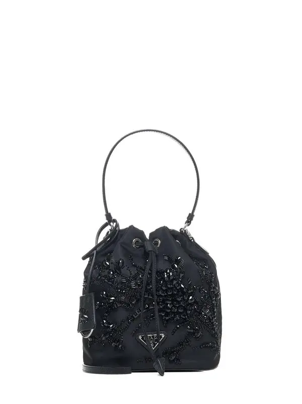Prada Borse Crystals Re-nylon Mini Bucket Bag