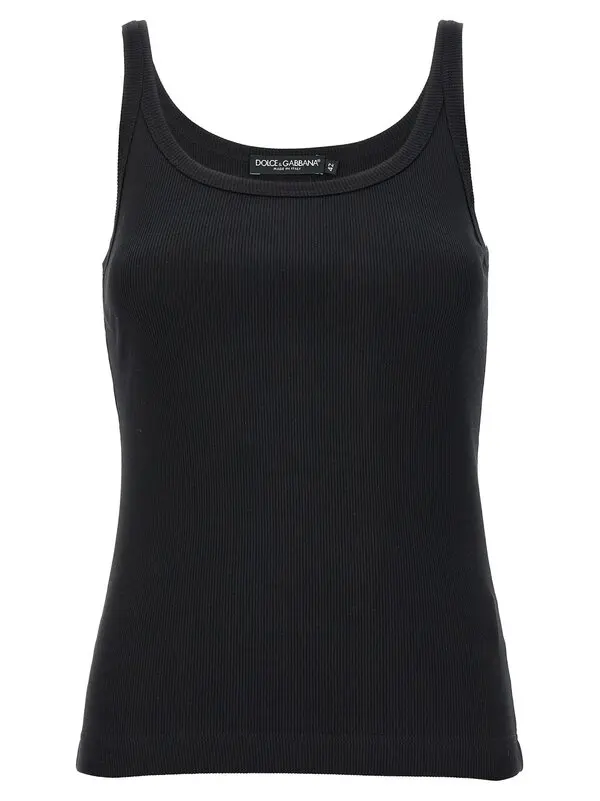 Dolce & Gabbana Ribbed Tank Top - Black