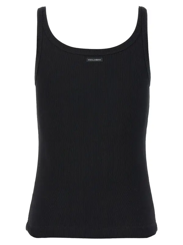 Dolce & Gabbana Ribbed Tank Top - Black