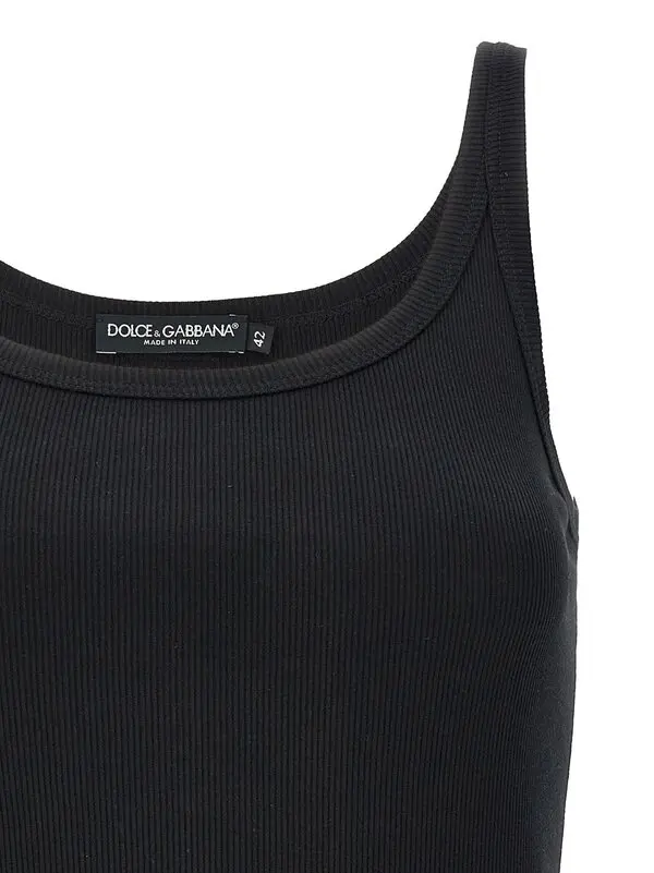 Dolce & Gabbana Ribbed Tank Top - Black
