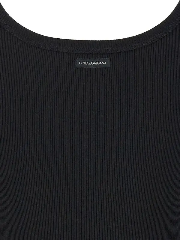 Dolce & Gabbana Ribbed Tank Top - Black