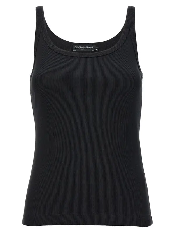 Dolce & Gabbana Ribbed Tank Top - Black