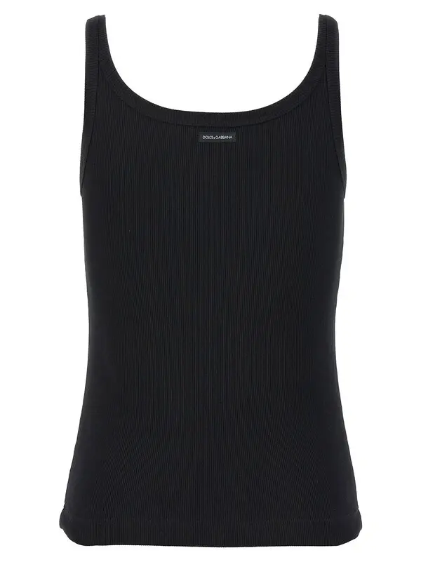 Dolce & Gabbana Ribbed Tank Top - Black