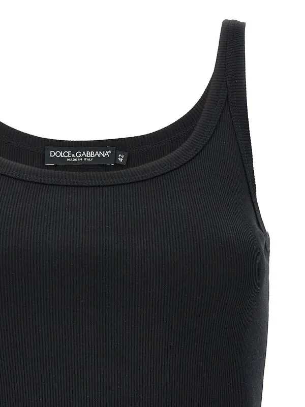 Dolce & Gabbana Ribbed Tank Top - Black