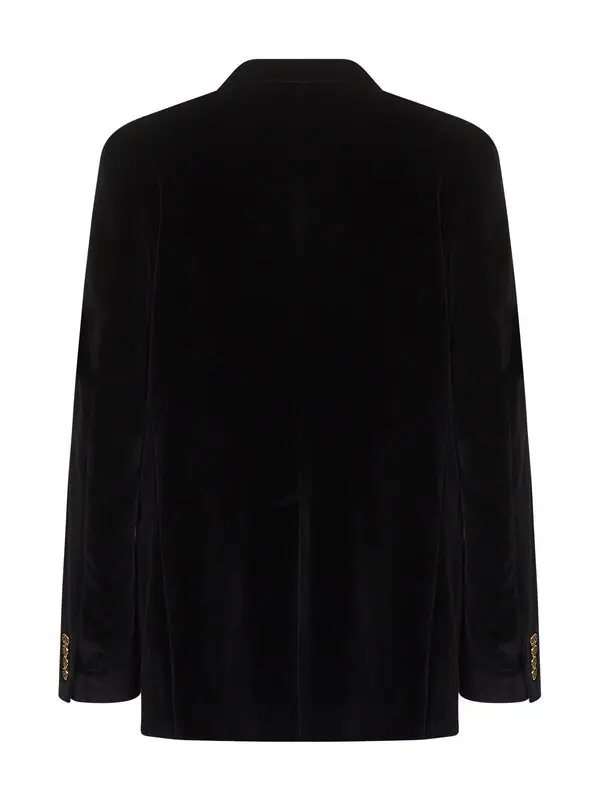 Dolce & Gabbana Black Velvet Sicilia Light Single-breasted Blazer