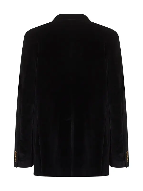 Dolce & Gabbana Black Velvet Sicilia Light Single-breasted Blazer - Multicolor