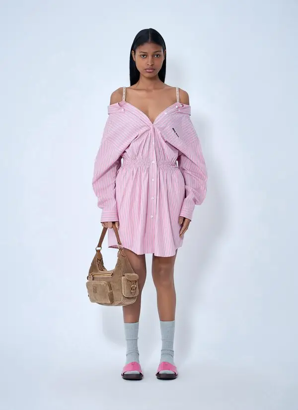Miu Miu Striped Poplin Dress