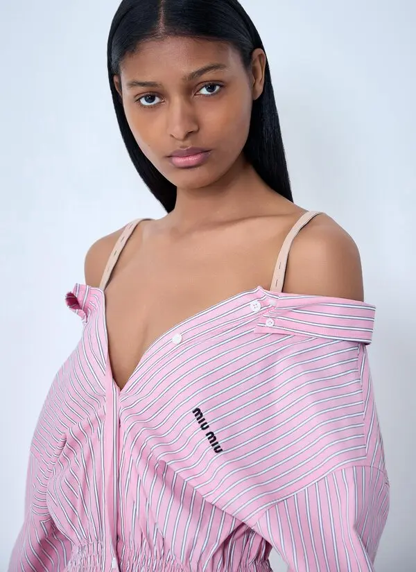 Miu Miu Striped Poplin Dress