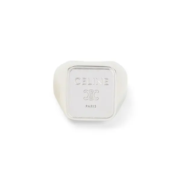 Celine Brass Signet Ring - Silver
