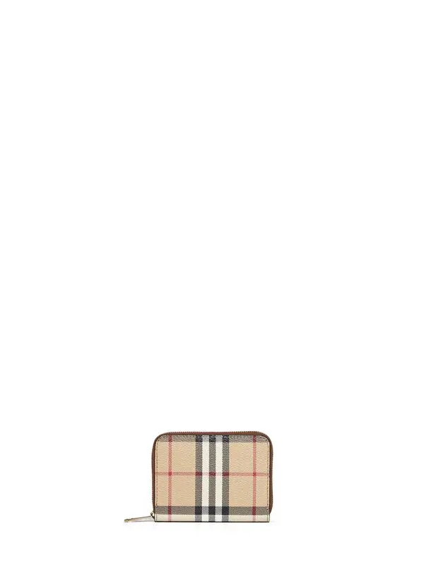 Burberry Archive Beige Check Zipped Small Wallet - Multicolor