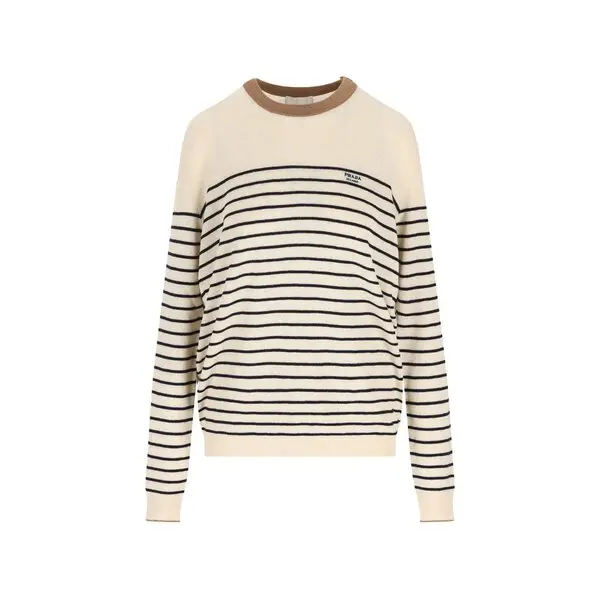 Prada Striped Jumper - Cream