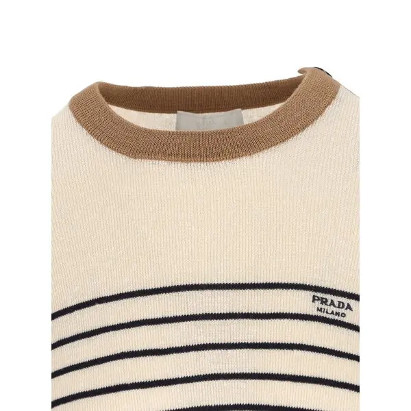 Prada Striped Jumper - Cream