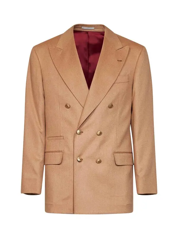 Brunello Cucinelli Camel Camel Hair Tailor One-and-a-half-breasted Jacket - Multicolor