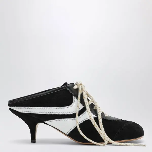 Dries Van Noten Mules 65 Aus Schwarzem Und Weiãÿem Wildleder Und Leder - Black