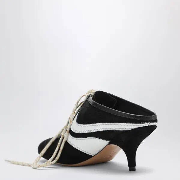 Dries Van Noten Mules 65 Aus Schwarzem Und Weiãÿem Wildleder Und Leder - Black