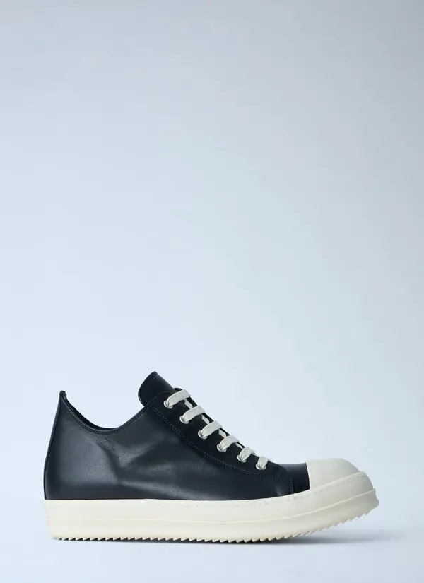 Rick Owens Leather Low-top Sneakers - Black