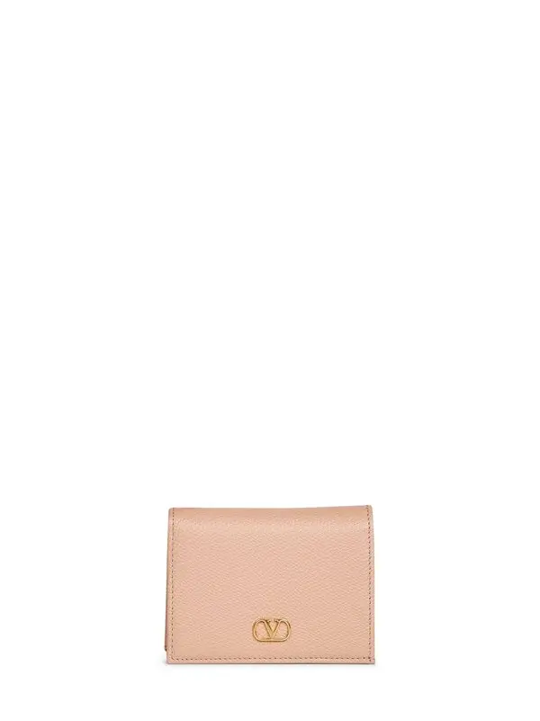 Valentino Garavani Rose Sand Vlogo Signature Wallet - Multicolor