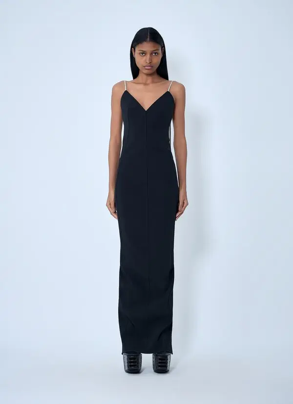 Rick Owens Spaghetti Strap Column Dress - Black