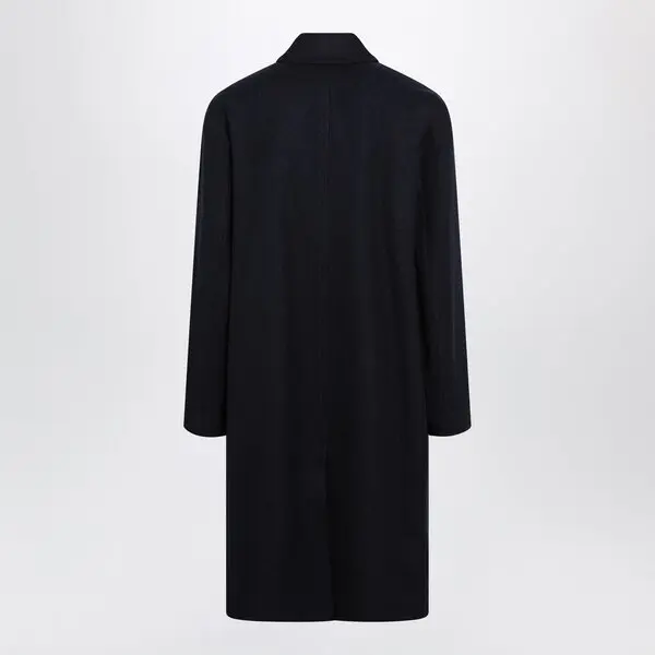 Dries Van Noten Navy Single-breasted Wool Coat