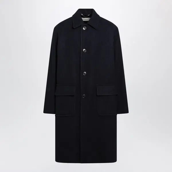 Dries Van Noten Single-breasted Wool Coat - Blue