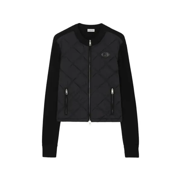 Burberry Quilted Ripstop Nylon And Wool Fitted Jacket - Black