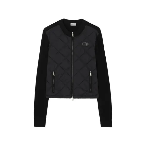 Burberry Quilted Ripstop Nylon And Wool Fitted Jacket - Black