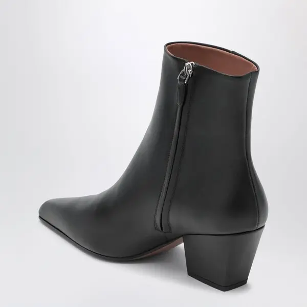 Paris Texas Jane Ankle Boots In Calfskin Leather - Black