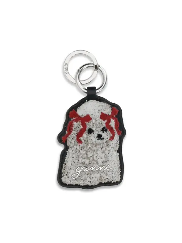 GANNI Poodle Key Ring - White