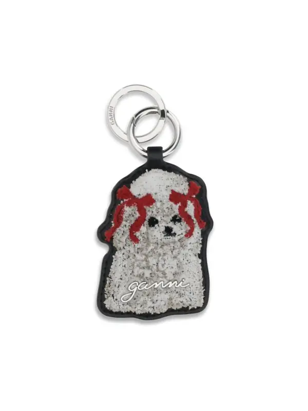 GANNI Poodle Key Ring - White