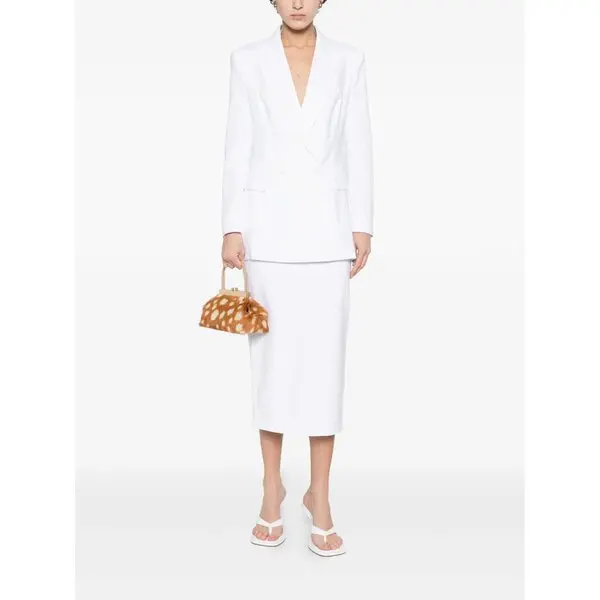 Max Mara Double-breasted Cotton Blazer - White
