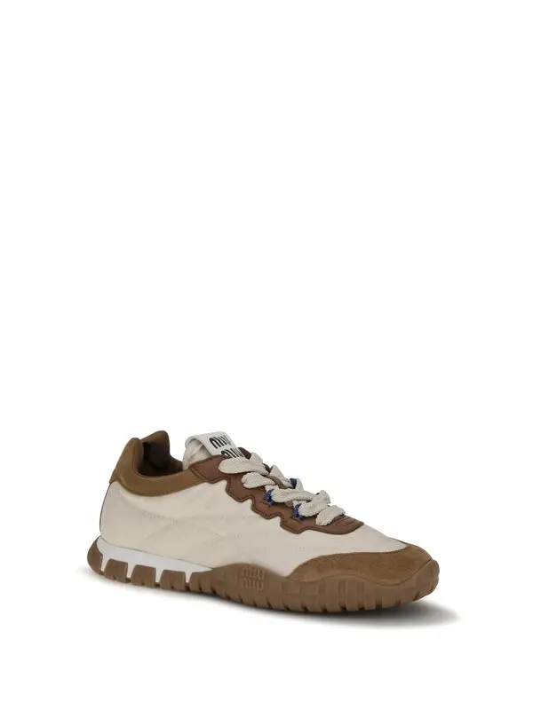 Miu Miu Fabric And Suede Sneakers